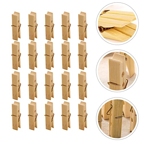 120pcs Practical Quilt Wood Houseware Clothespin, Clothesline Snack Bamboo Paper Clothespins, with Cm, Drying Multi Pegs Duty Crafts, Photo Organizer Food Hardwood Non Portable