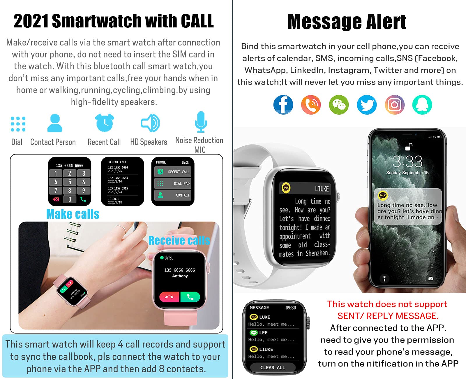 feifuns Smart Watch with Call(Answer Make Call) IP67 Waterproof Fitness Tracker Heart Rate Blood Pressure Oxygen SpO2 Sleep Step Calorie Count Smart Watches for Men Women for Android iOS Phone (White)