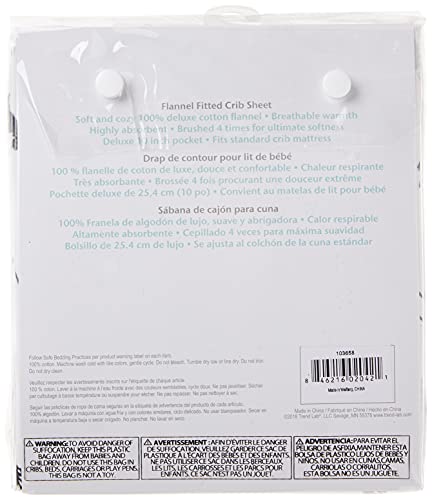 Lumberjack Moose Deluxe Flannel Fitted Crib Sheet-Moose and Mountain Print, Cotton Flannel, Black, Gray, White, Fully Elasticized, 10 in Deep Pockets, Fits Standard Crib Mattress 28 in x 52 in