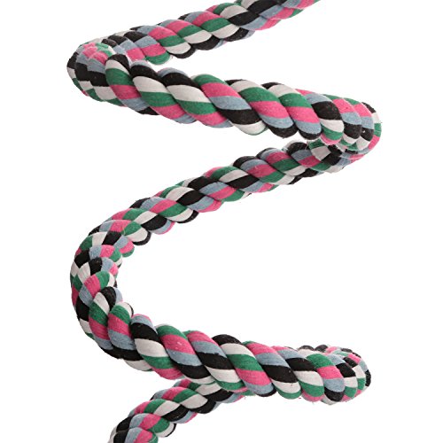 AigouĀ® Bird Spiral Rope Perch, Cotton Parrot Swing Climbing Standing Toys with Bell (Large - 94.4 inch)
