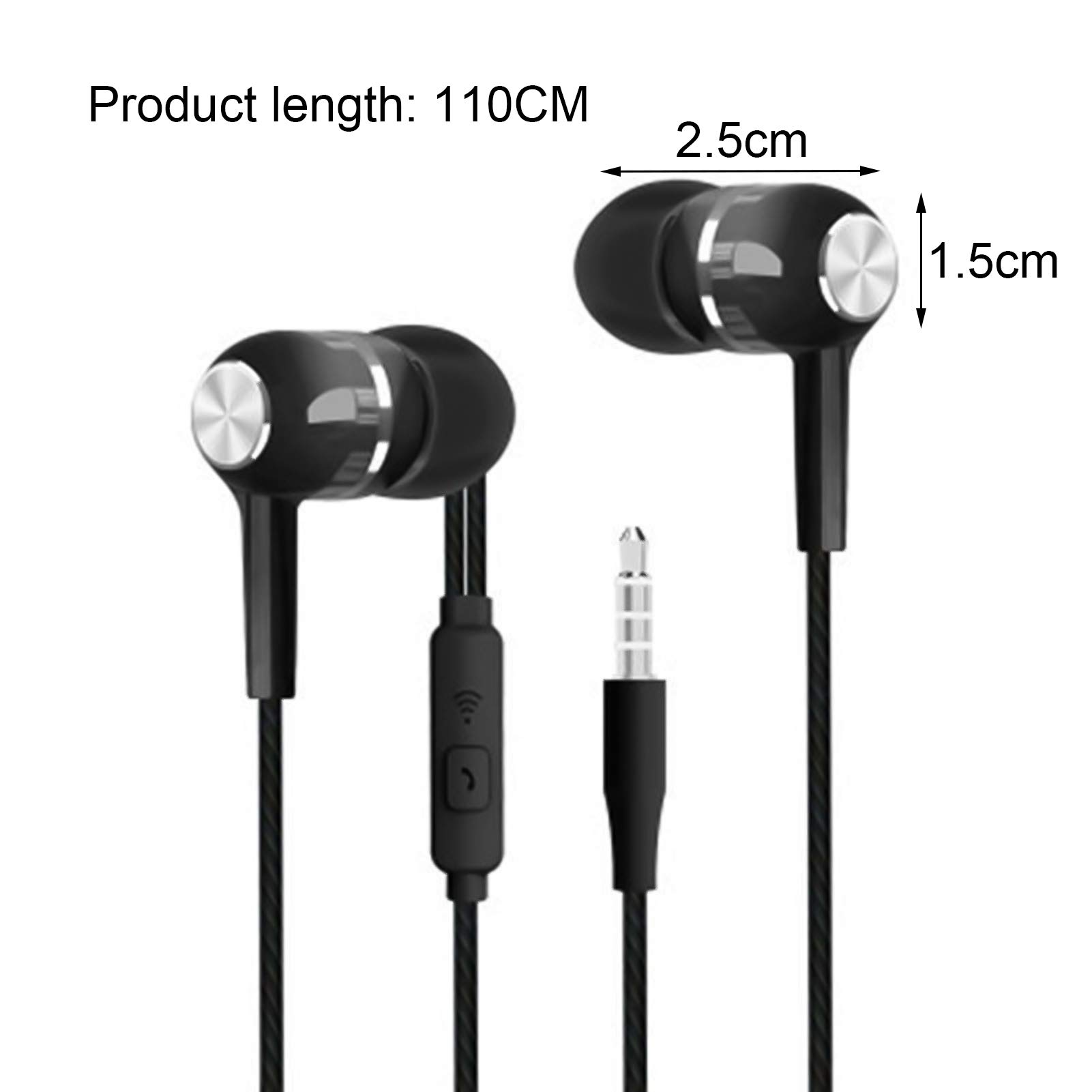 D-GROEE Earbuds Earphones, Wired Headphones in Ear, S12 Universal 3.5mm Earphone Wired Earbuds with Mic for Phone White with Mic