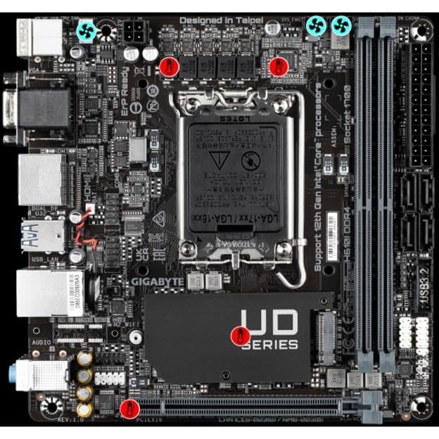 GIGABYTE H610I DDR4 (H610/ Intel LGA 1700/ Mini-ITX/ DDR4/ Single M.2/ PCIe 4.0/ USB 3.2 Gen1/ Intel GbE LAN Chip/Motherboard)
