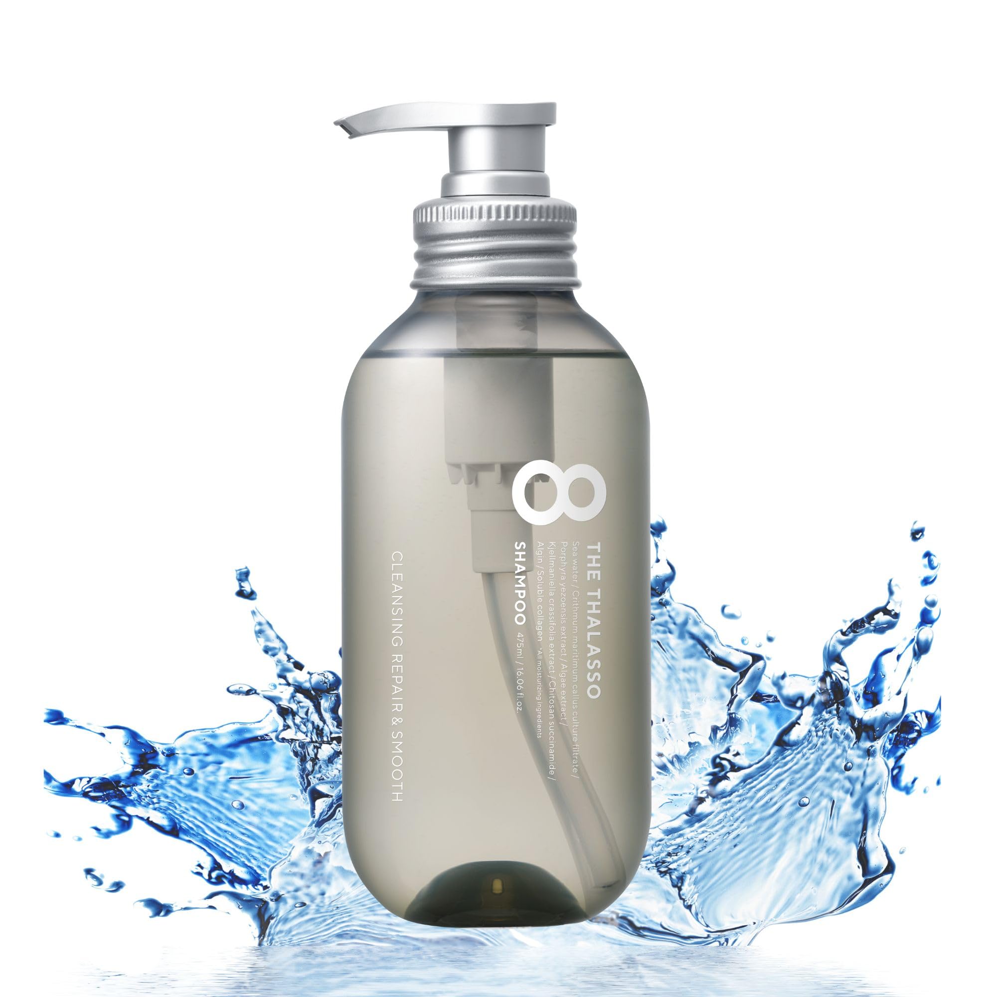 8 THE THALASSO Smooth Series: Normal to Oily Shampoo, Unique Thalasso Stem Cells with Deep Sea Water & Marine Collagen, Chemical-Free, Moisturizing & Smoothing, 475mL /16.06 fl oz