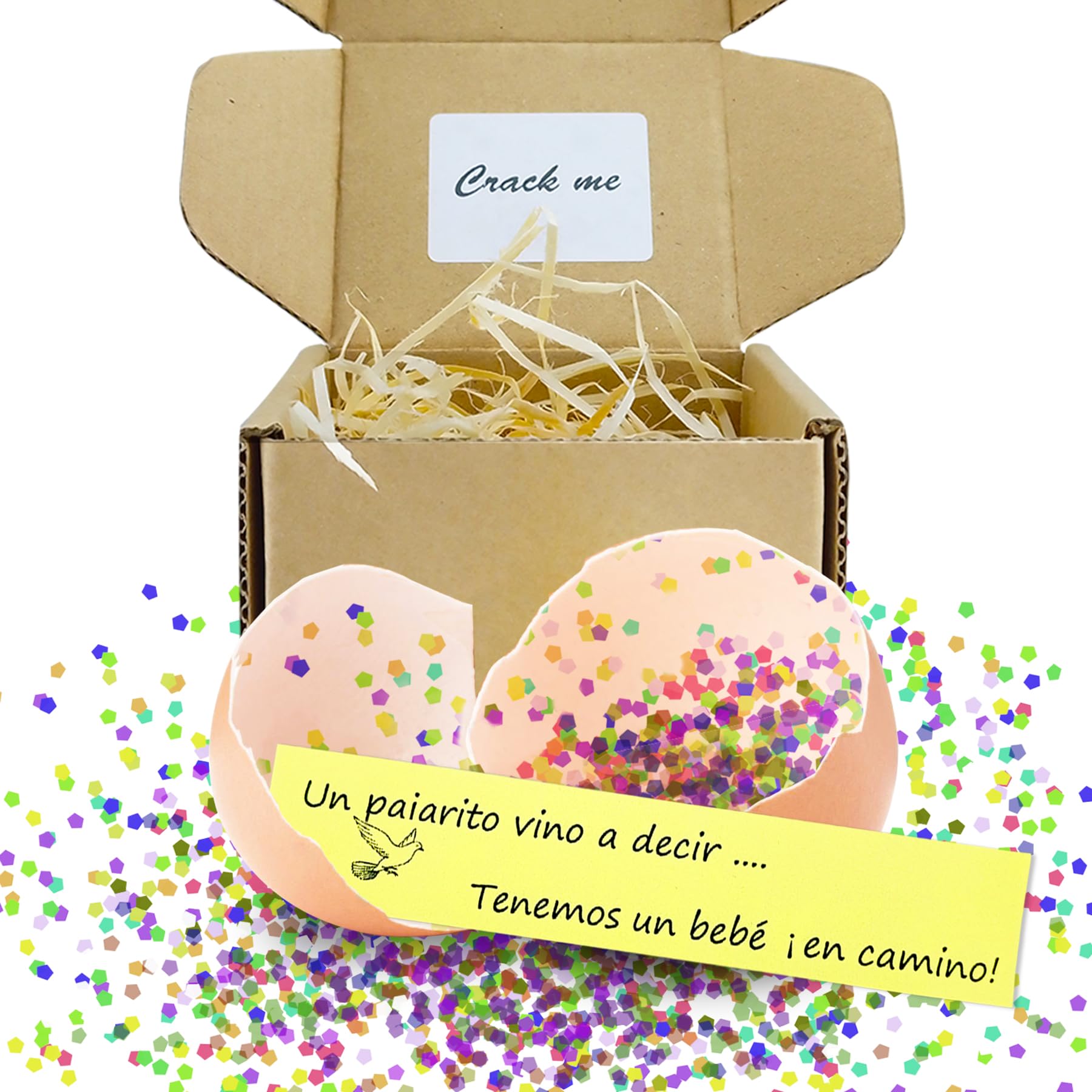 1DFAUL Sorpresa Anuncios de embarazo con huevo, Divertidos anuncios para bebés, Ideas para Regalos, huevos de codorniz perfectos para Abuelos, Futuro papá o Amigos