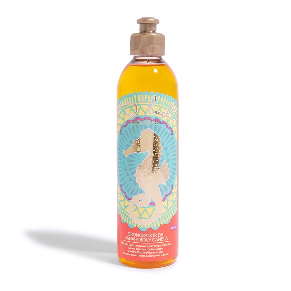 D'Luchi Carrot Tanning Oil with Cinnamon, Vitamin E & Collagen, High Natural Beta-Carotene Tanning Accelerator SPF 4 Suntan Oil, 8.45 Oz