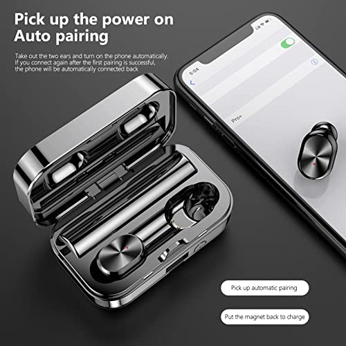 3500mA Digital Display Earbuds, Bluetooth 5.2 Earbuds, Touch-Control TWS-Headphones, with Living Waterproof, Low Latency, for Sports Working Music