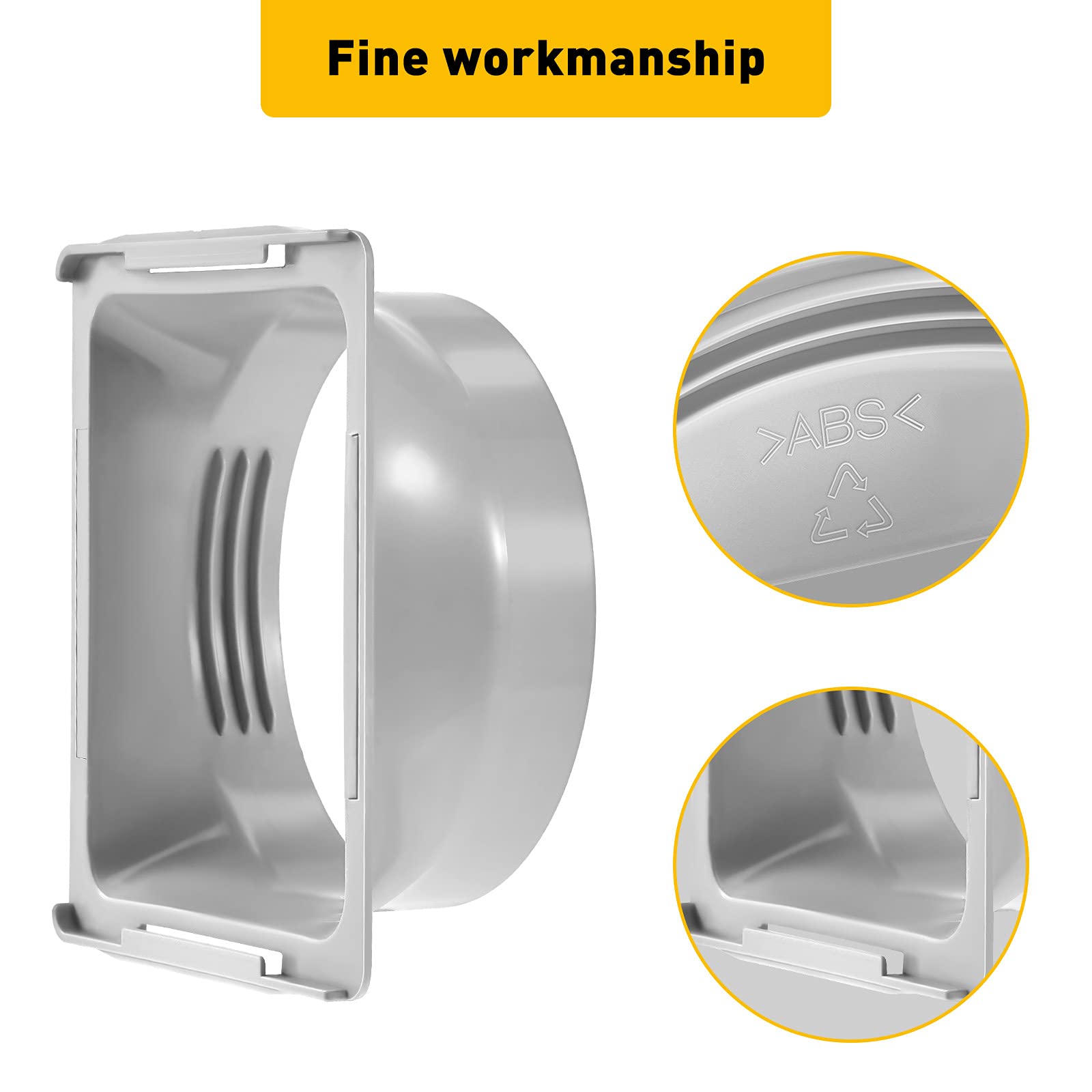 5.9 In Portable Air Conditioner Exhaust Hose Coupler Summer Portable A/C Connector Window Adapter Square Mobile A/C Coupler Connector for Air Conditioning Exhaust Duct, Square to Round(2 Pieces)