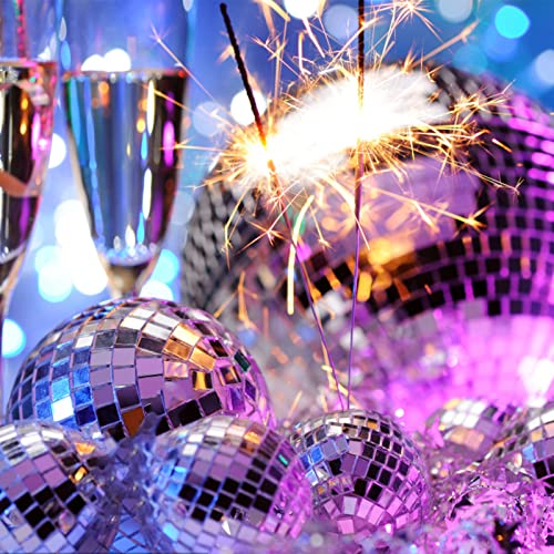 12pcs Disco Ball Cake Toppers, 4 sizes disco ball cake topper sliver Disco Theme Accessories for Birthday Cake Party 70s Theme Party Favor Cake Disco Ball Party Decorations