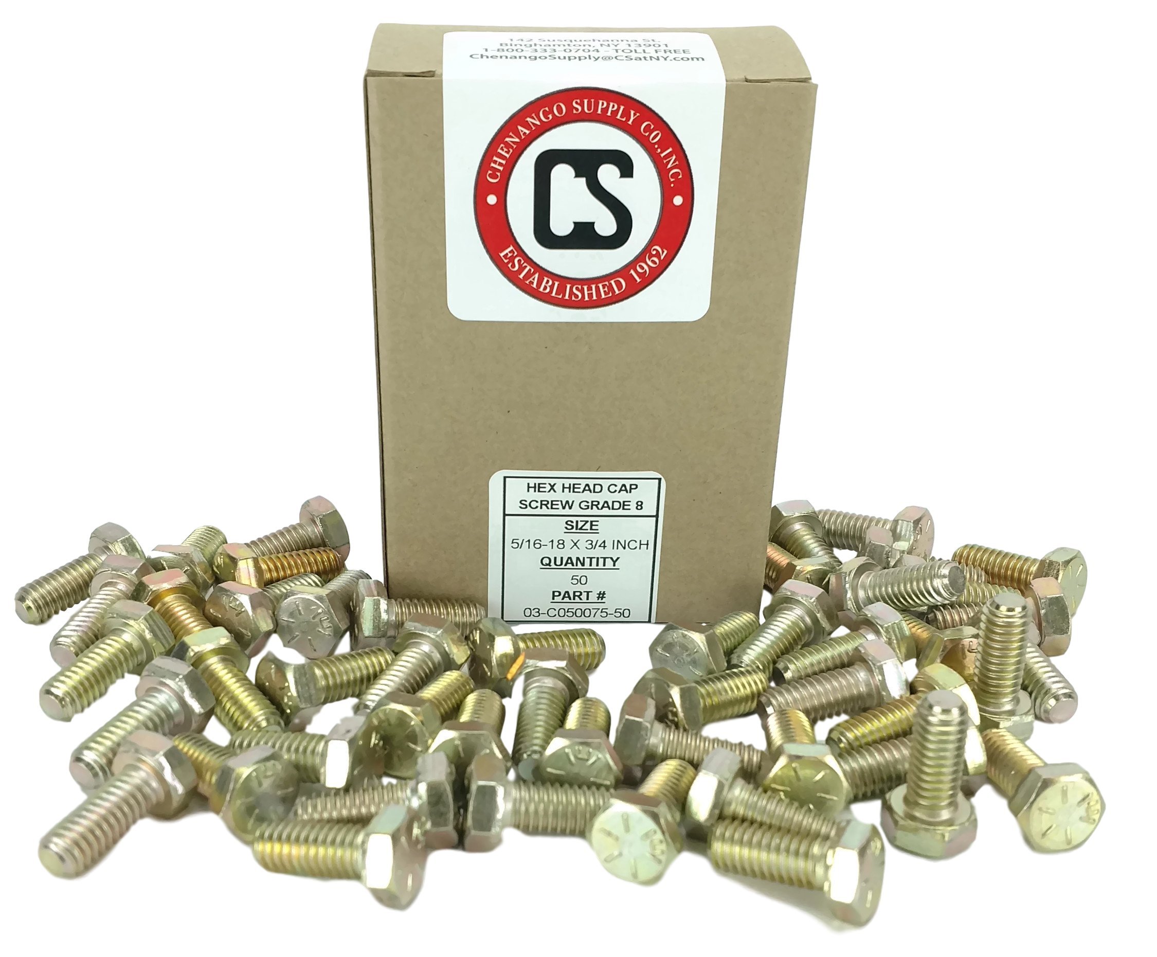 5/16-18 x 3/4" Hex Head Bolts, Grade 8 (3/4" to 4" Lengths in Listing) Hex Head Cap Screws (5/16-18x3/4 (50pcs))