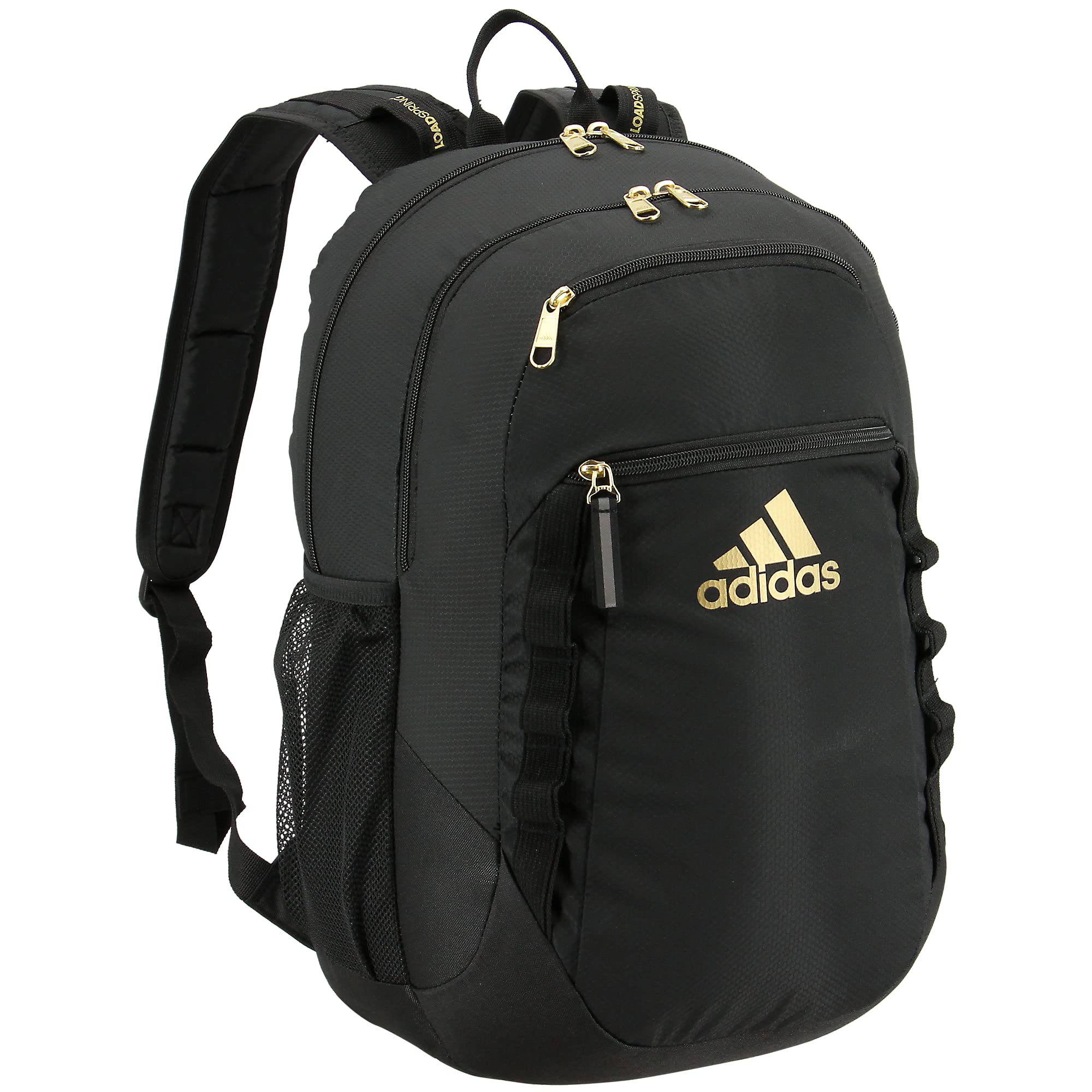 adidas Excel 6 Backpack, Two Tone Black/Snowglobe with Mutli Stripe Webbing, One Size