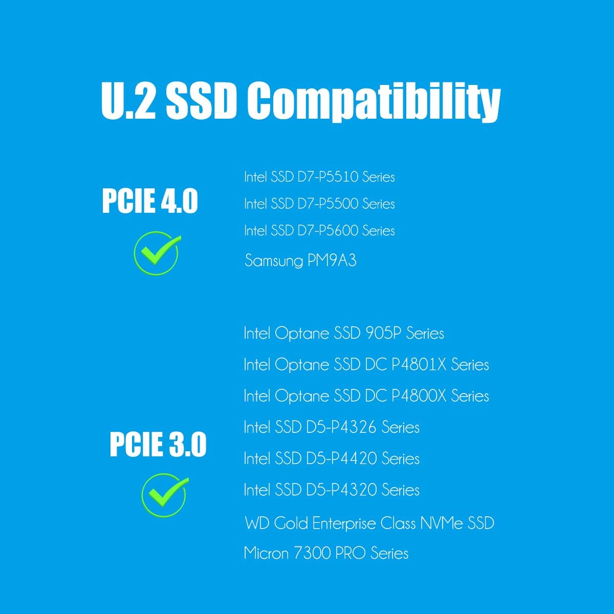 GLOTRENDS PU11 U.2 to PCIe 4.0 X4 Adapter for 2.5 Inch U.2 SSD, PCIe 4.0 X4 Full Speed