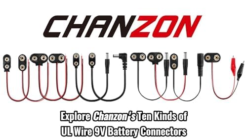 CHANZON UL Wire 9v Battery Clip Connector Holder T-Type with Hard Plastic Shell and Lead Wire Pack of 10pcs kit for Arduino LED Strip