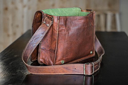 Leather Satchel Chic Crossbody Shoulder Sleek Sling Bag Genuine Leather iPad/Tablet Vintage Tan Brown 9 inch Messenger Bag For 9 inch iPad Pro for Women Men Gift by Cureo