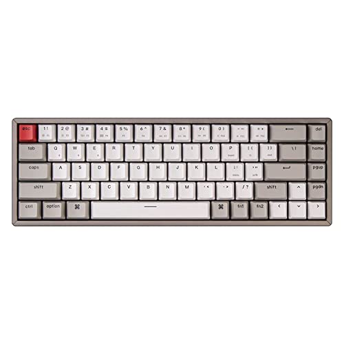 Keychron K6 65% Compact 68-Keys Aluminum Frame Wireless Mechanical Keyboard for Mac, Bluetooth, Multitasking, Wired Gaming Keyboard for Windows Non-Backlit with Keychron Blue Switch
