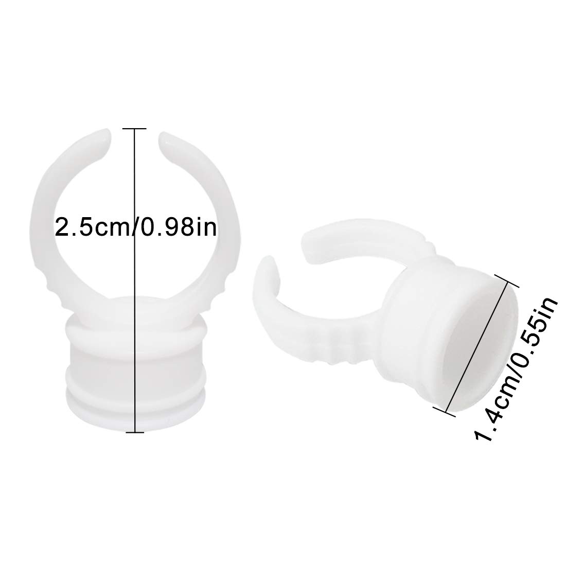 400pcs Tattoo Rings Disposable Ring Cups Glue Palette Holder Disposable Pigment Rings Plastic Makeup Rings for Nail Art Eyelash Extension