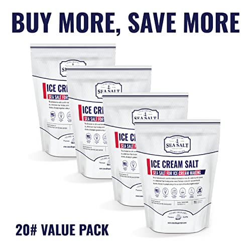 All-Natural Ice Cream Salt - Rock Salt for Ice Cream Maker, Universally Compatible with All Ice Cream Makers that Use Rock Salt - Exceptionally High Food-Grade Quality - 10 lbs. (2-Pack, 5 Lb. Bags)