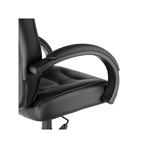 Alera ALESR41LS10B 17.91 in. - 21.85 in. Strada Series High-Back Swivel/Tilt Top-Grain Leather Chair, Supports Up to 275 lbs. - Black