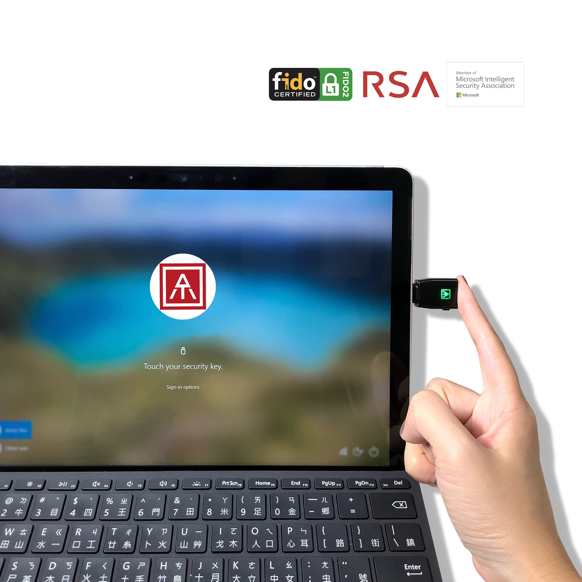AUTHENTREND ATKey.Pro - FIDO2 Certified Security Key, USB Fingerprint authenticaiton USB-A Ports, Protect Online Accounts : Windows, Linux, Mac OS, Google, Bank of America, Facebook, Twitter, Apple