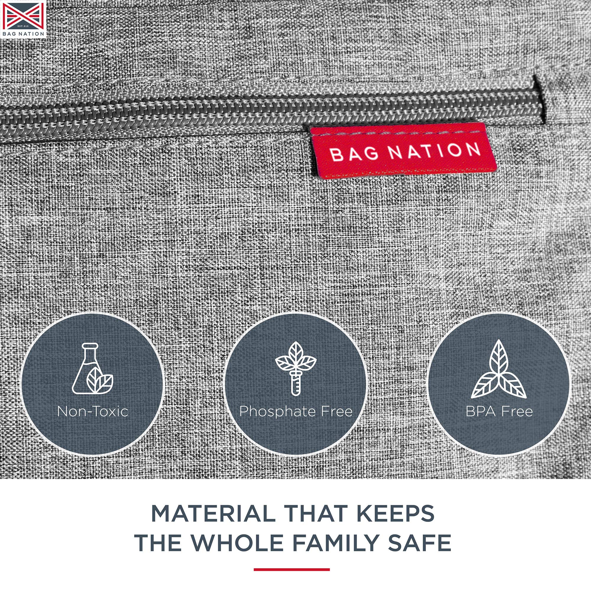 Bag Nation Universal Stroller Organizer Caddy Featuring Cup Holders, Large Main Pocket Compatible with Uppababy, Baby Jogger, Britax, Bugaboo, BOB, Umbrella and Pet Stroller - Grey