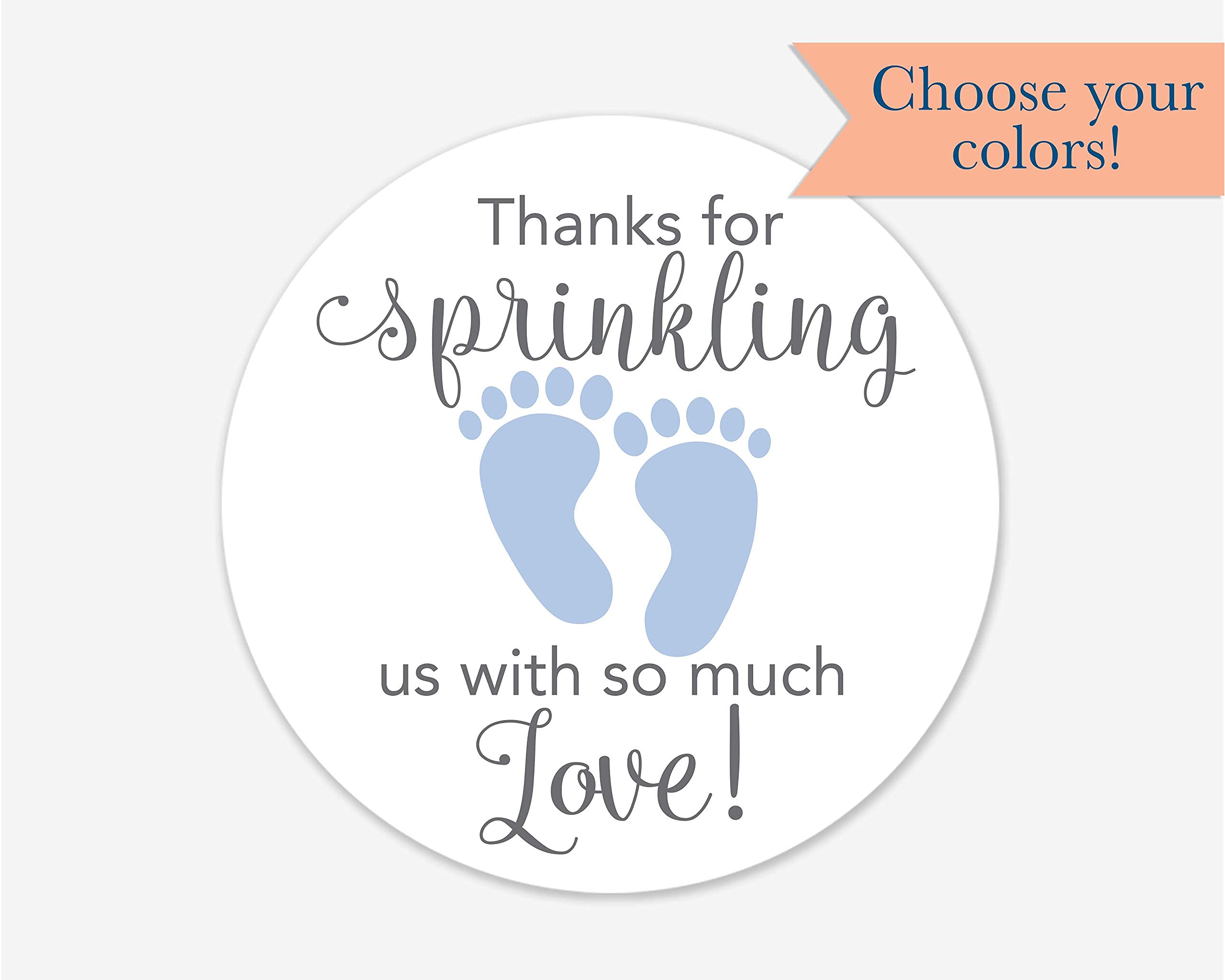 40ct, Baby Shower Stickers, Thanks for Showering us, Girl Boy and Gender Neutral Shower Stickers (#681-2-BG)