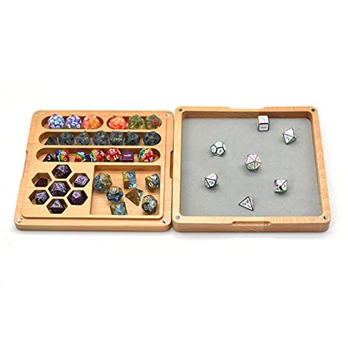 3DEGOS Portable Dragon Wooden Dice Box, Dice Tray for Dungeons and Dragons, DND Dice Set, Gifts, D&D, D and D, Pathfinder, Accessories, D20, Polyhedral, Resin Dice, Metal Dice, Bag, Tower