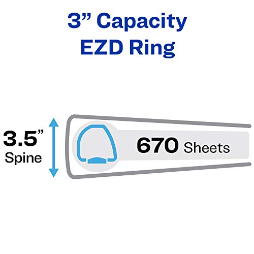 Avery Durable View 3 Ring Binder, 3 Inch Slant Rings, 4 White Binders (17030)