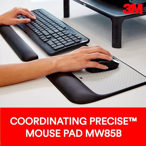 3M Gel Wrist Rest for Keyboards, Soothing 3M Gel Technology and Satin Smooth Cover for All Day Comfort and Support, Durable and Easy to Clean, 19", Black (WR85B)