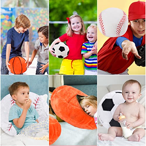 ChezMax Cute Plush Decorative Round Throw Pillow Home Office Sofa Stuffed s Back Cushion Creative 3D Baseball 12cm in Diameter