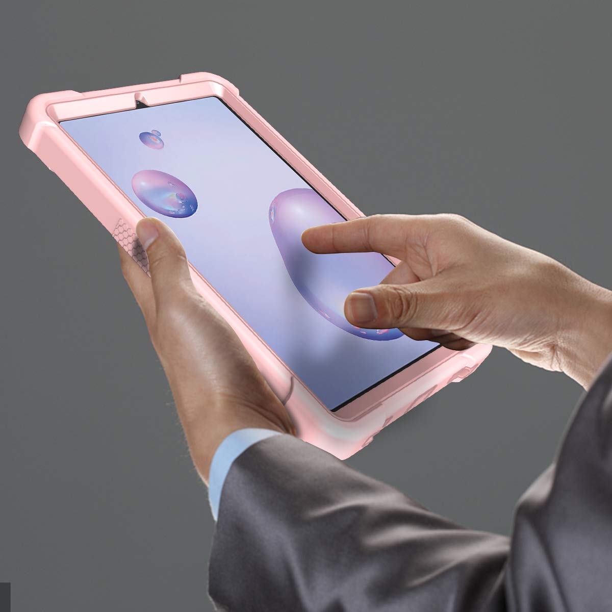 BAISRKE Case Cover for Galaxy Tab A 8.4 Case 2020, Heavy Duty Rugged Full-Body Hybrid Shockproof Drop Protection Cover for Samsung Galaxy Tab A 8.4 2020 Tablet Model SM-T307 / SM-T307U - Rose Gold