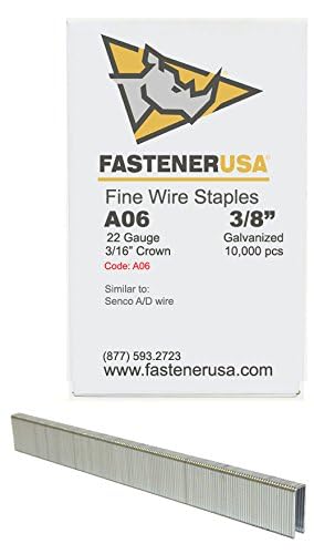 3/8" Leg x 3/16" Crown 22GA Galvanized A06 Upholstery Staples 10M Box
