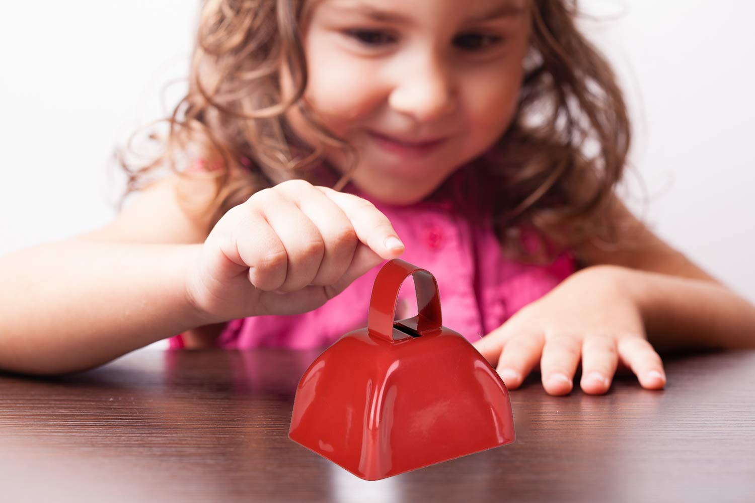 24 Holiday Cowbell Instruments - 12 Red and 12 Green Metal Cowbells with Handles For Christmas Photos, Parties - 3" Size