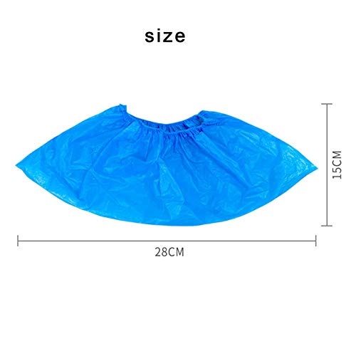 Hygienic Boot & Shoe Covers -100 Pack(50 Pairs) Extra Thick Disposable Shoe & Boot Covers Durable & Water Resistant- Anti- Slip,One Size Fits Most,Blue