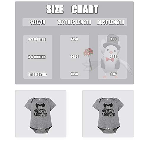 bakjuno Newbron Gentleman Rompers Baby Boy Bodysuits Cute Twins Romper (Gray02, 0-3 Months)
