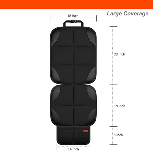 Luckybay Car Seat Protector, 2 Pack Kids Seats Protector XL Size with Thickest Padding and Non-Slip Backing, 2 Mesh Pockets, Durable, Waterproof 600D Fabric, PVC Leather for Baby, Kids, Pet (2 Pack)