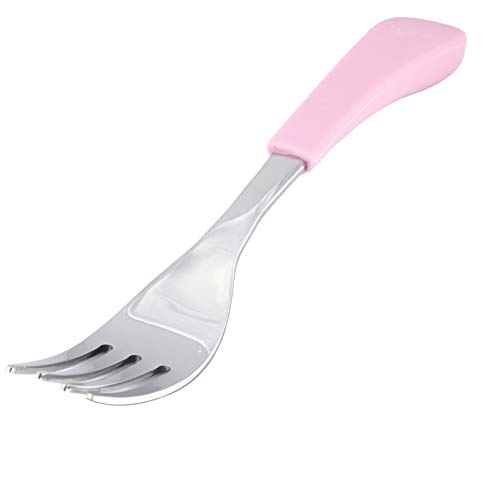 Avanchy Baby Spoons, Forks Stainless Steel and Silicone Set, Self Feeding Food Utensils, 4 Months Baby Led Weaning