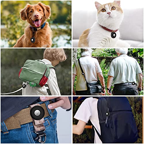 Airtag Holder for Dog Collar, CAISATEQ Silicone Protective Case Holder for 0.8-1.2inch Pet Dog Cat Tracker Case Compatible with Apple AirTag