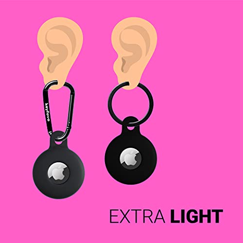 Airtag Holder, Airtag Case, Air tag Holder, Airtag Accessories, Airtag Key Ring, Airtag Keychain, Silicone Airtag Case, 2 Pack β Grey, Black