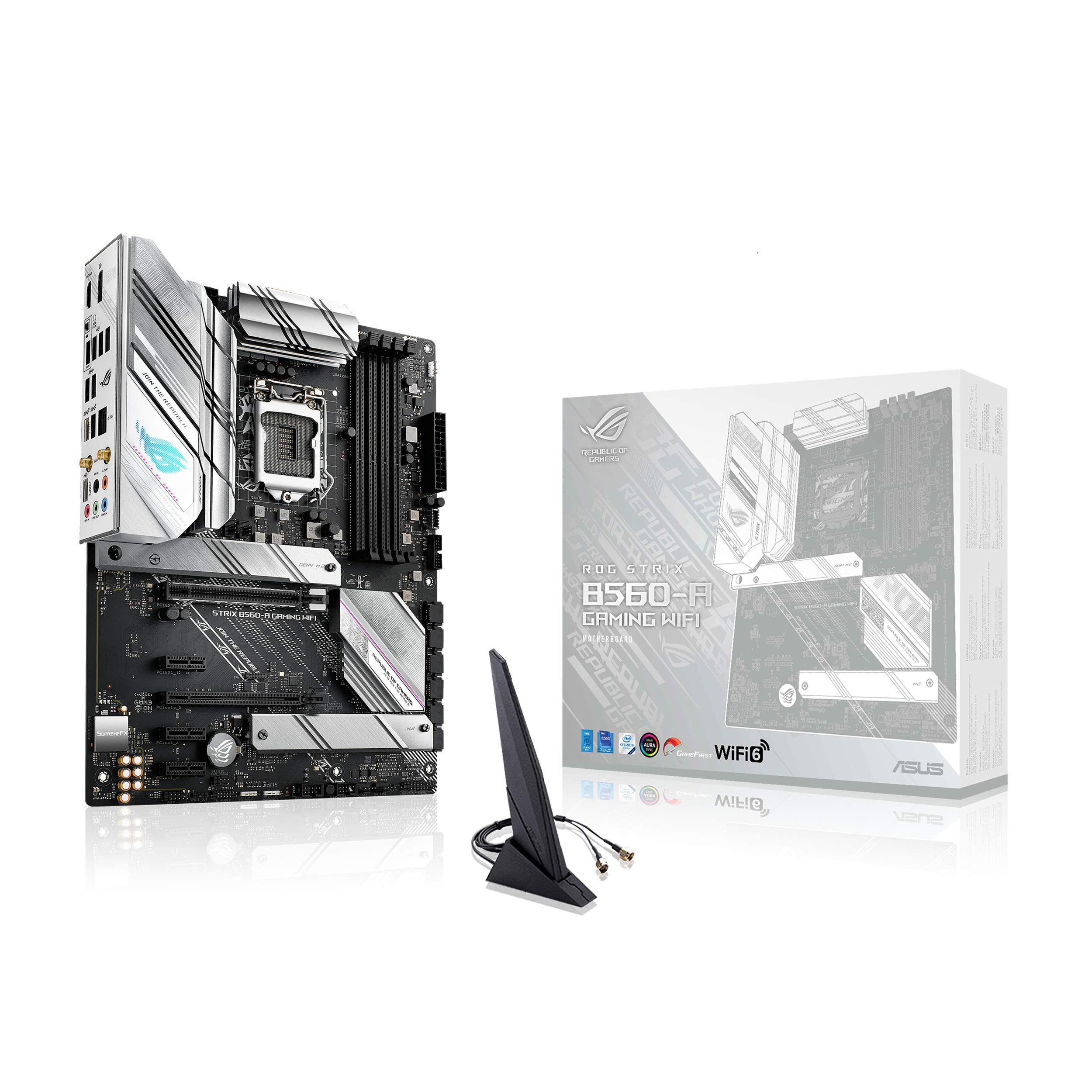 ASUS ROG STRIX B560-A GAMING WIFI LGA 1200 (Intel 11th/10th Gen) ATX motherboard (PCIe 4.0, 8+2 power stages, Two-Way Noise Cancelation, WiFi 6, 2.5 Gb LAN, 2xM.2 slots, USB 3.2 Gen 2x2 USB Type-C)