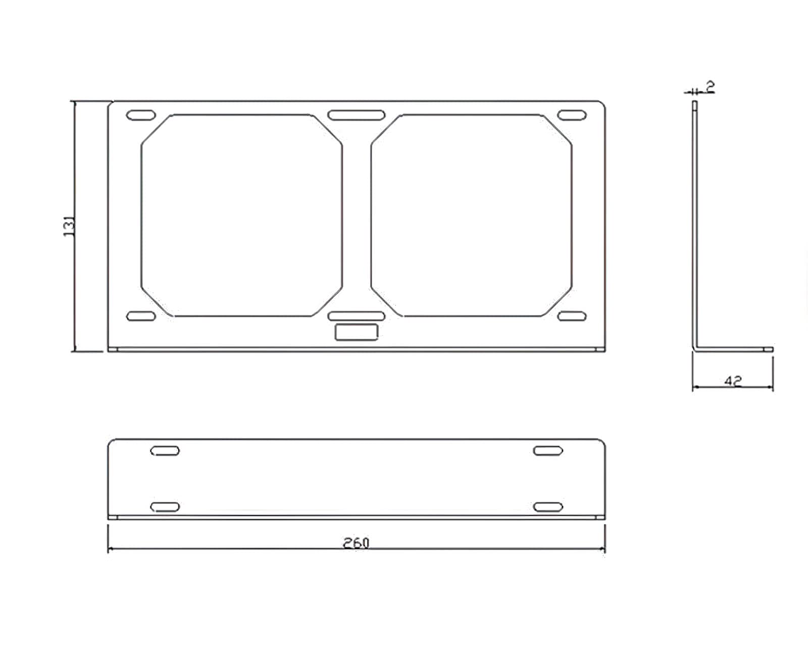 Bykski Radiator DIY Mounting Bracket - 240mm
