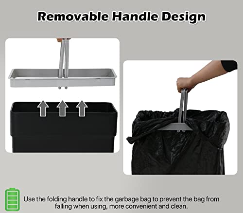 13 Gallon Trash Can Automatic Touch-free Kitchen Garbage Can, Plastic Large Capacity Bathroom Rubbish Can with Lid and Motion Sensor, Smart Trash Can Waste Bin for living Room Office Narrow Space, Black