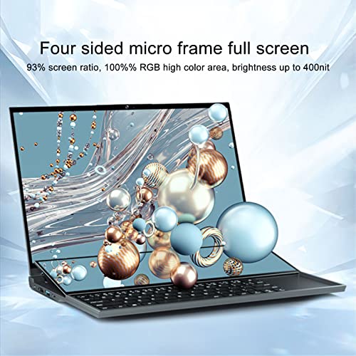 16in Laptop, Full HD Display 14 inch Touch Sub Screen Computer Laptop with i7 Processor, 8GB RAM 256GB SSD Storage, Full Size Numeric Keyboard with Touchpad, Bluetooth5.0 PC Laptop