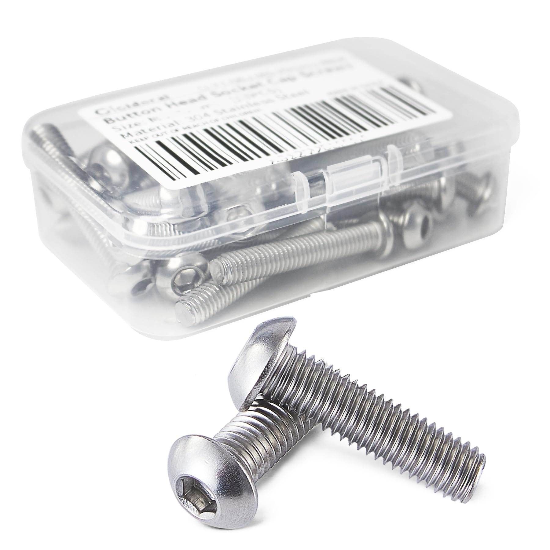 Cicidorai M6-1.0 x 70mm Button Head Socket Cap Bolts Screws, 304 Stainless Steel 18-8, Allen Socket Drive, Full Machine Threads, Quantity 10