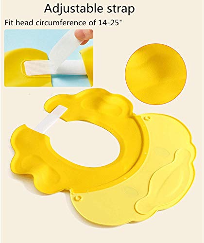 Baby Shower Cap for Kids Bath Visor Adjustable Toddler Shower Cap Multi-Purpose Bathing Cap for Protect Infants Toddler Eyes Ears (Yellow