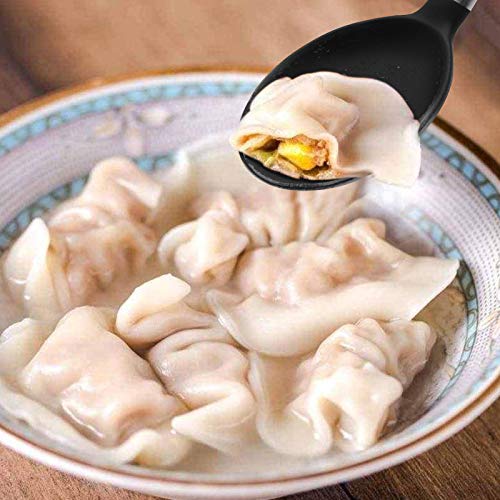 KUFUNG Silicone Slotted Serving Spoon, Stainless Steel Handle Nonstick Mixing Spoon, Heat resistant up to 480°F. Silicone Kitchen Cooking Utensils Non-Stick Baking Tool (Black)