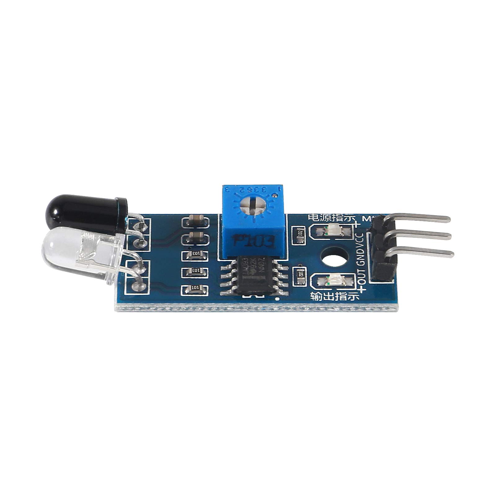 ALMOCN 15PCS IR Infrared Obstacle Avoidance Sensor Module 3-Wire for Arduino Raspberry Pi Smart Car Robot