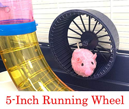 Large 2-Floor Hamster Small Animal Habitat Cage Home with Crossover Tubes Tunnels Hide House Running Wheel for Rodent Gerbil Mouse Mice
