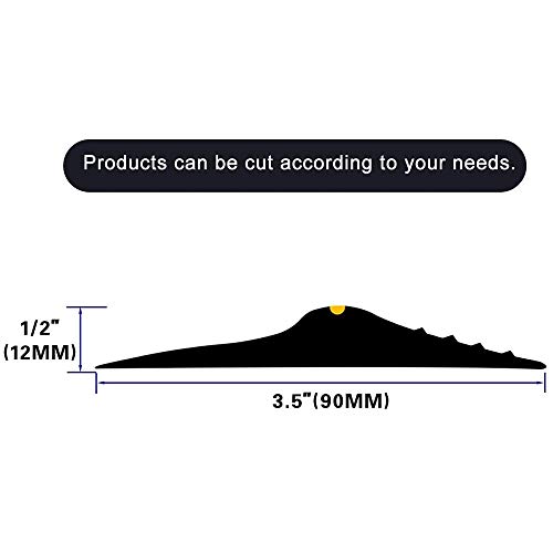 20Ft/6M Universal Garage Threshold Seal Strip with 300ml Black Sealants/Adhesives, Garage Door Bottom Weatherproof Strip Rubber DIY Weather Stripping Replacement(Black)