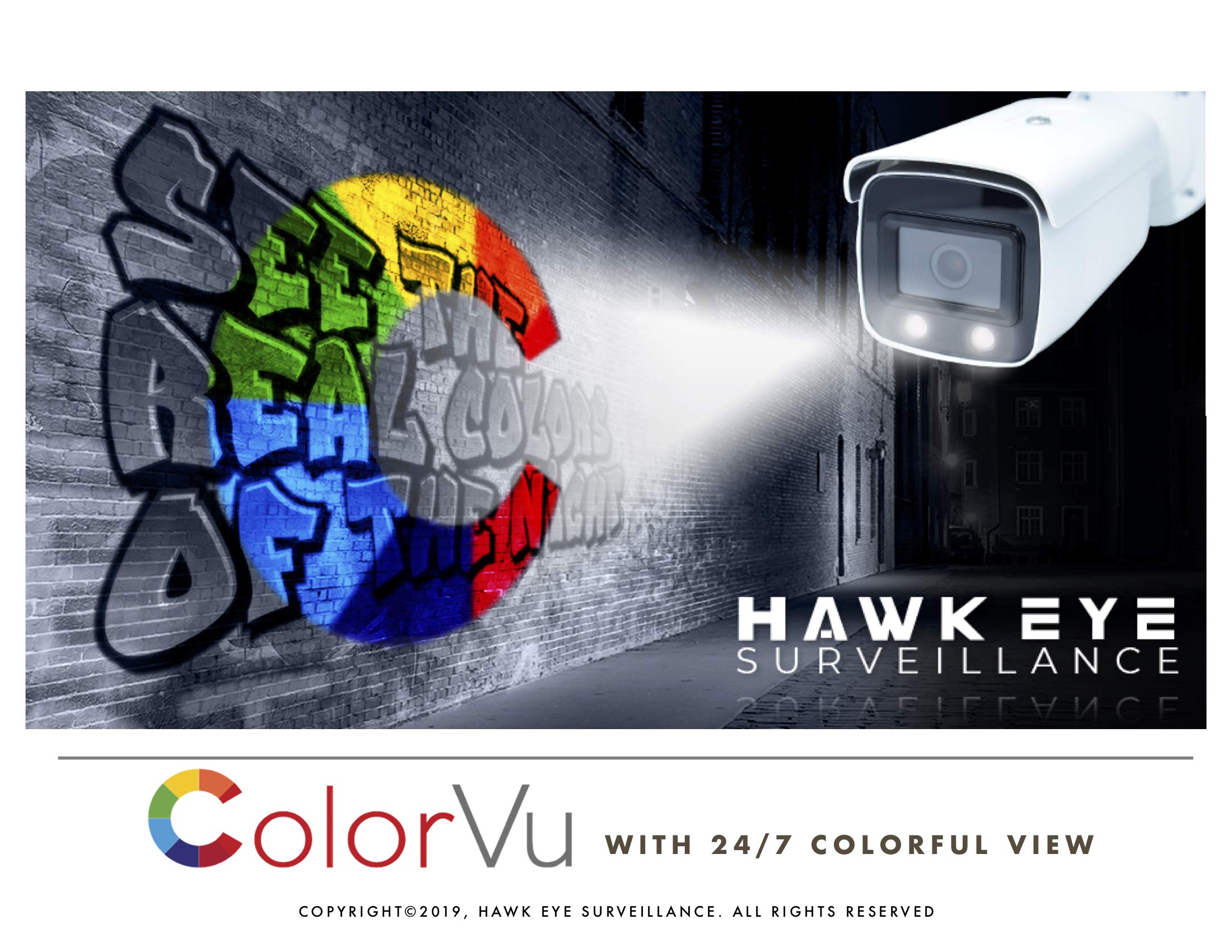 4MP Full Time Color PoE IP Camera - Compatible with Hikvision DS-2CD2T47G2-L 24/7 Color Night View H.265+ Outdoor Bullet Network Security Camera 4mm, English Version, Firmware Upgradable