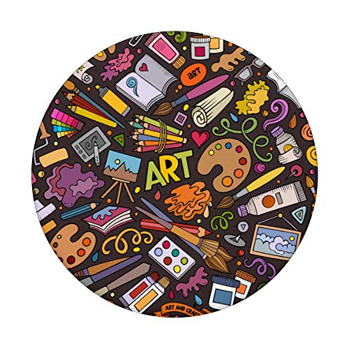 Art Collage for Artist, Painter, Teacher Gift PopSockets PopGrip: Swappable Grip for Phones & Tablets