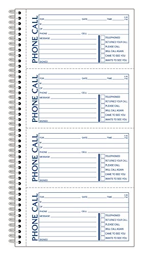 Adams Message Book/Phone Call, Carbonless Duplicate, 5.50 x 11 Inches, 400 Sets per Book (SC1154D), White/Canary (SC1154-5D)